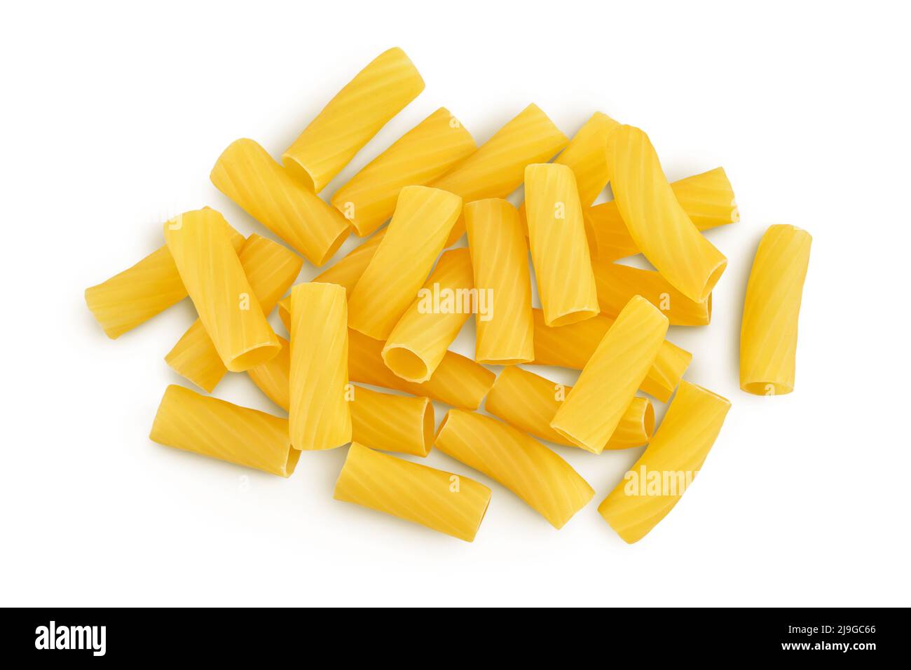 raw italian Rigatoni pasta isolated on white background with clipping ...