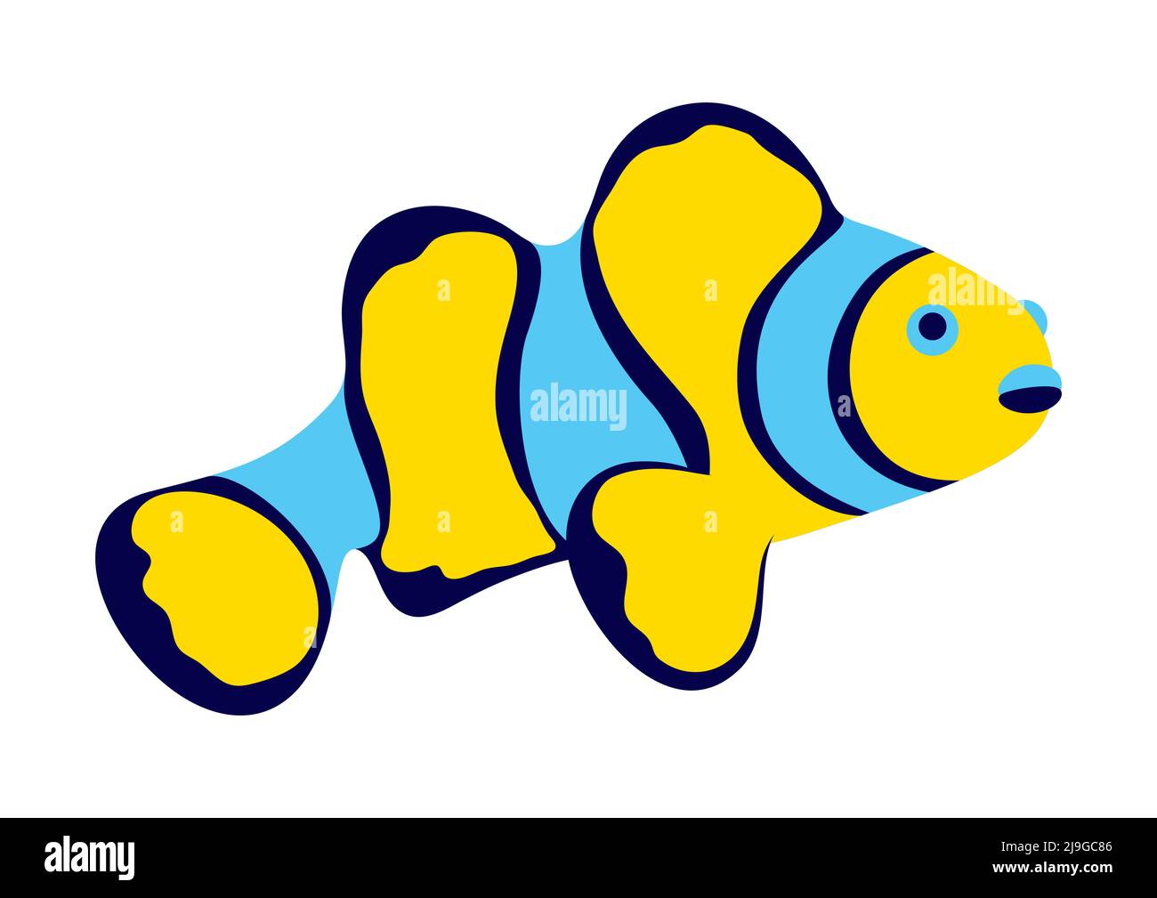 Illustration of tropical clown fish. Aquarium and sea animal. Stylized ...