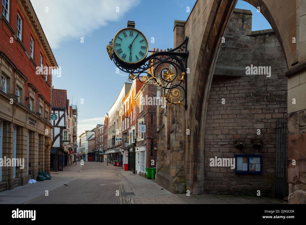 Morning on Coney Street in York, North Yorkshire, England Stock Photo ...