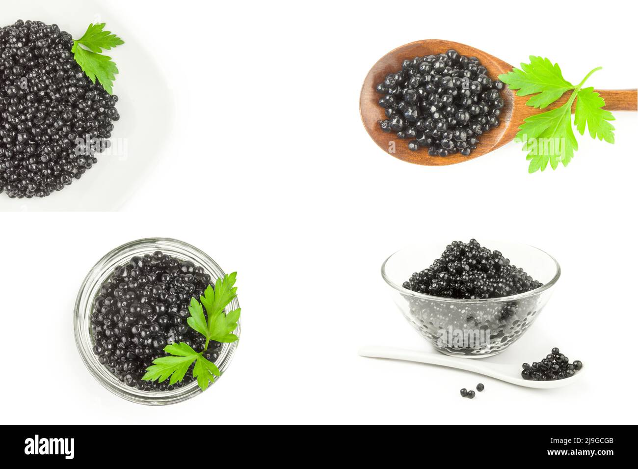 Set of black roe isolated on a white cutout Stock Photo - Alamy