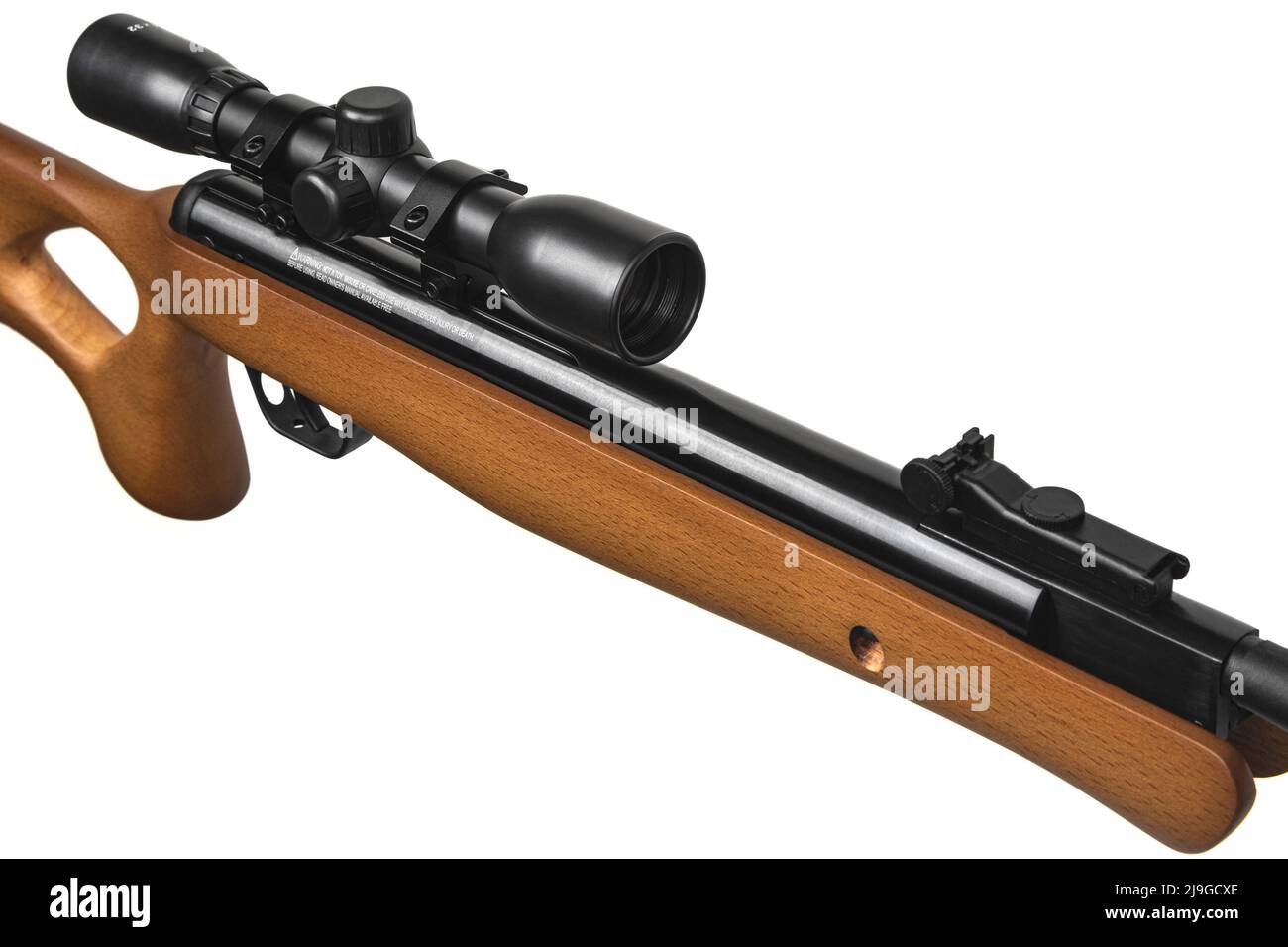 A modern air rifle with a futuristic design. Pneumatic weapons for ...