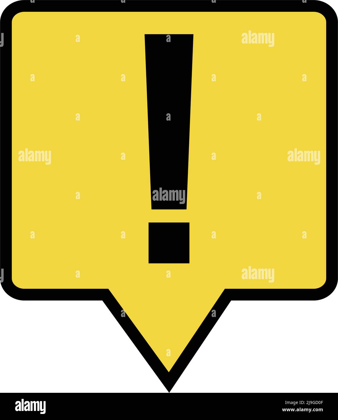 Exclamation balloon icon meaning caution, danger or alert. Editable ...