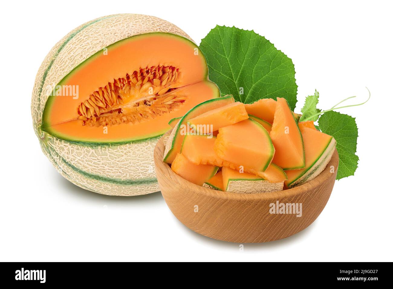 Cantaloupe melon isolated on white background with clipping path and ...