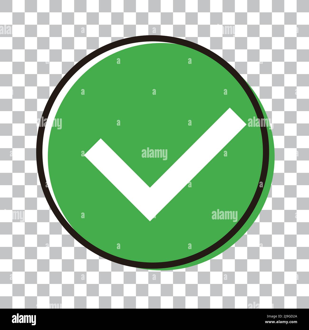 Stylish green check mark icon with transparent background. Editable ...