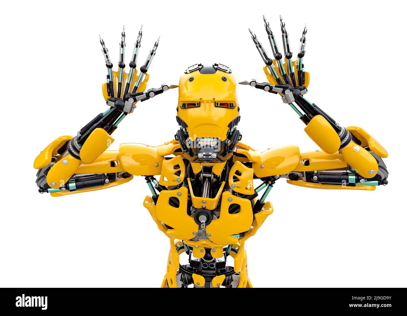 master cyber robot is mocking up, 3d illustration Stock Photo - Alamy