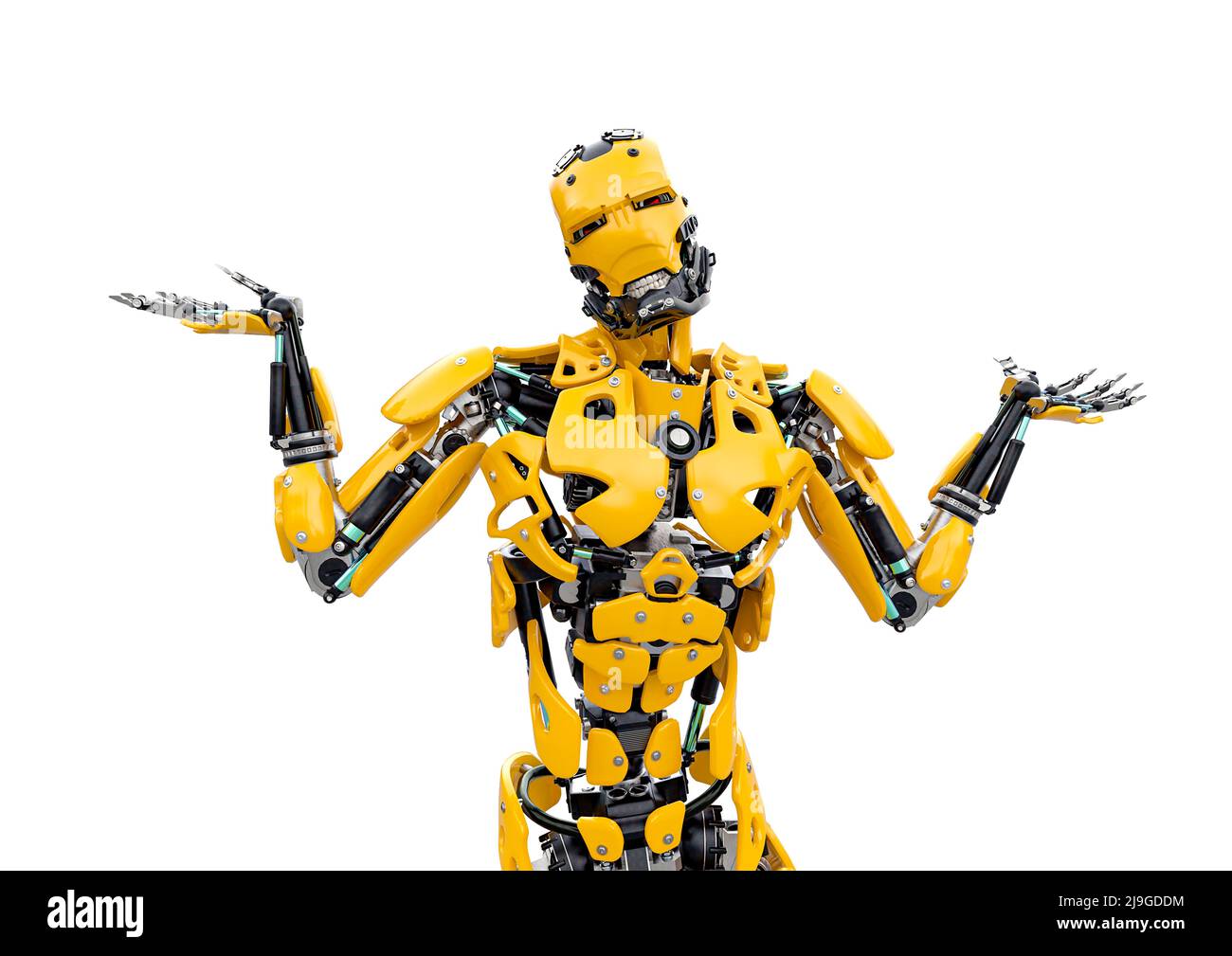 master cyber robot do not know what to do, 3d illustration Stock Photo ...