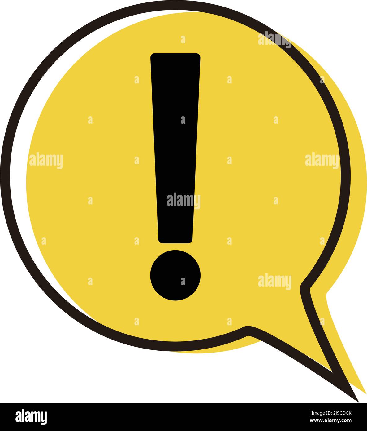 Exclamation icon in a round callout. Vector. An icon that can be used ...