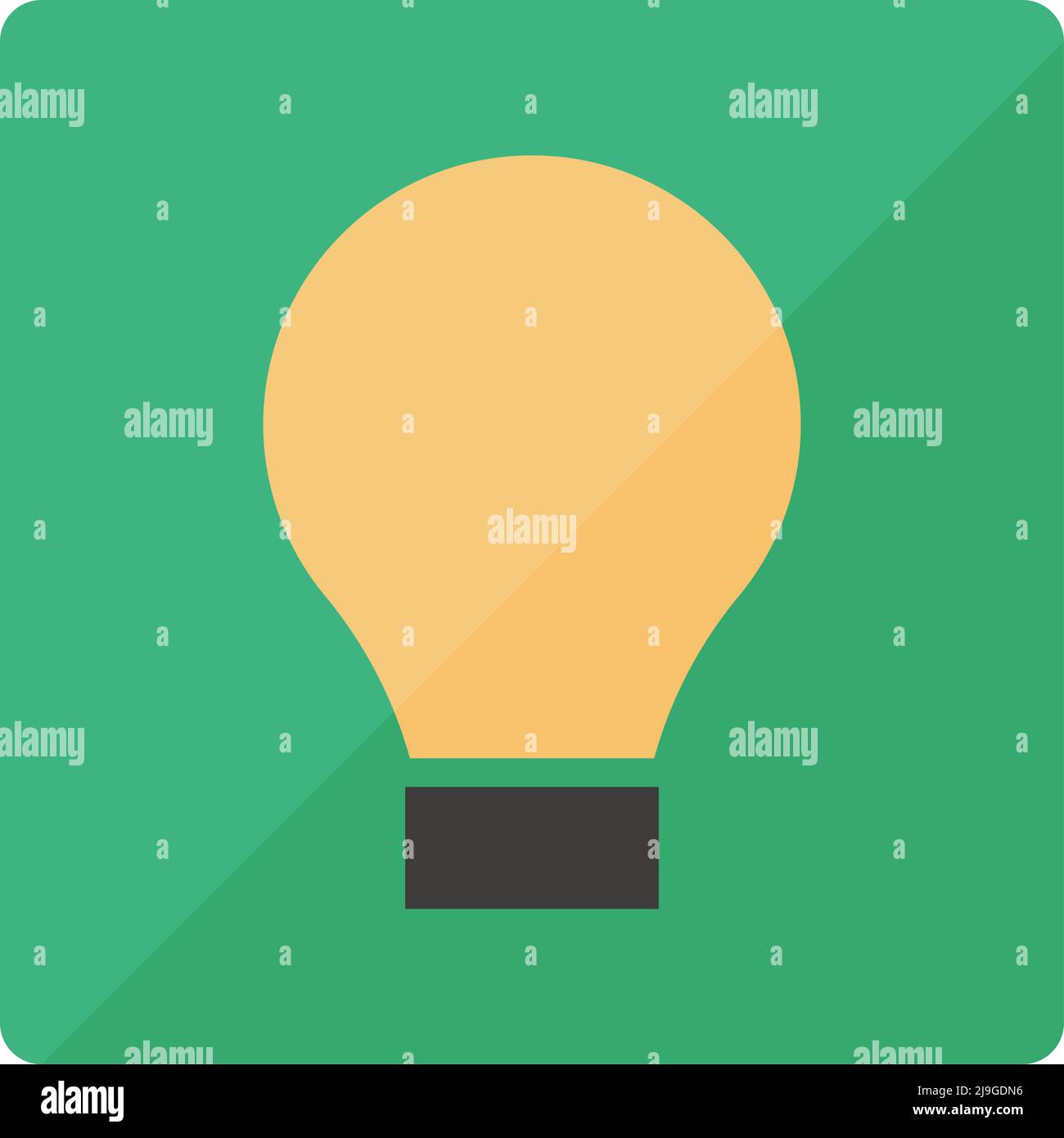Light bulb icon within a green square icon. Vector. Can be used for ...