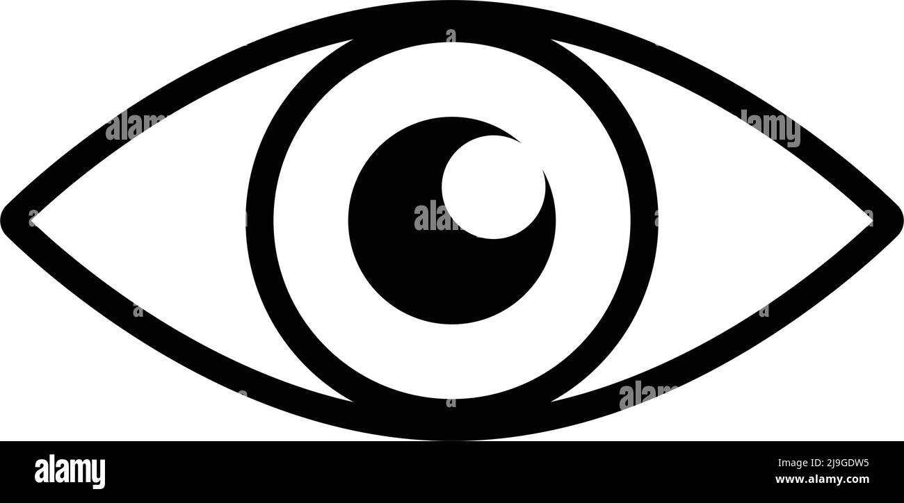 Simple eye icon with shining eyes. Editable vector Stock Vector Image ...