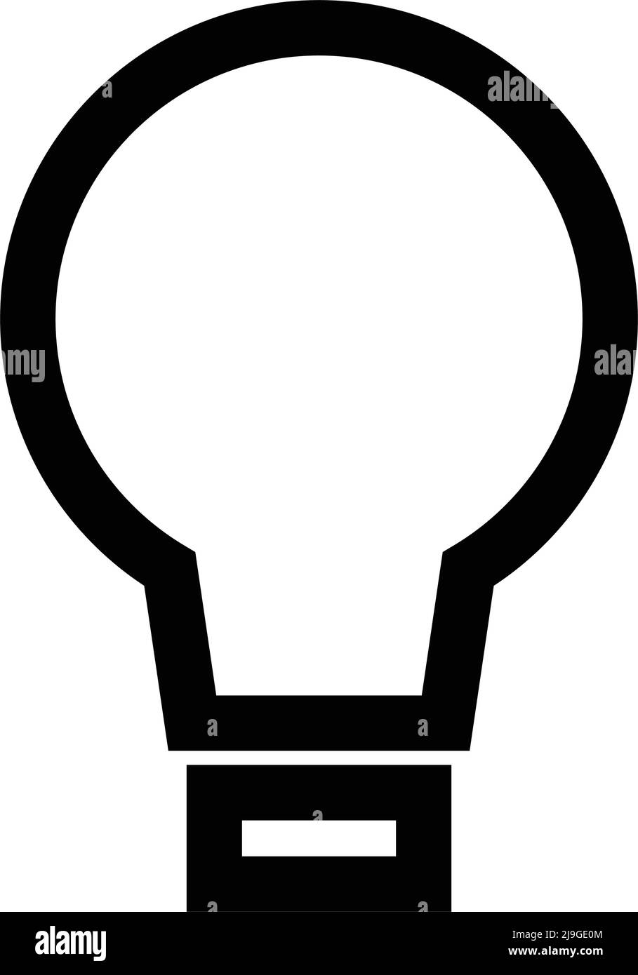 A simple light bulb icon. Vector consisting of black and white ...