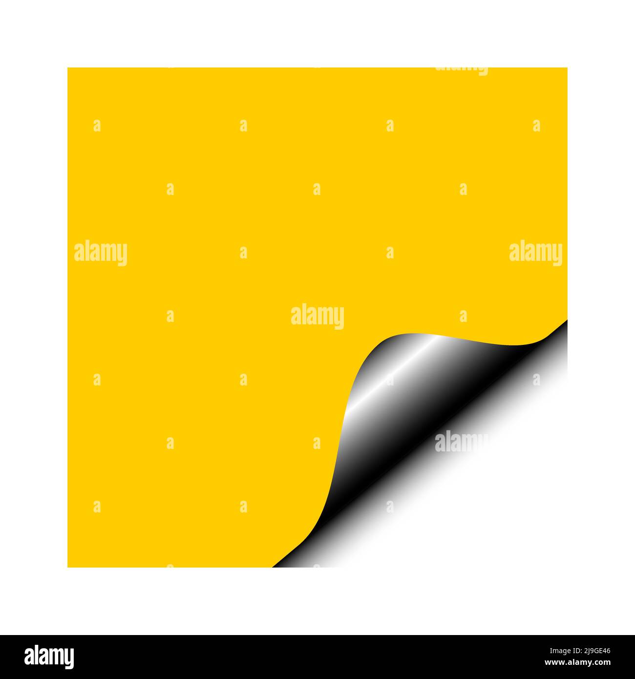 paper note sheet label with turn over edge curl Stock Photo - Alamy