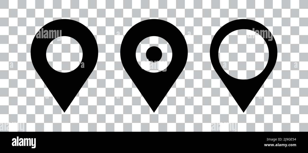 Map pin icons for maps of various shapes. Vector illustration with ...