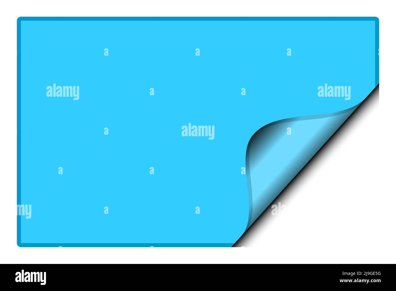 paper note sheet label with turn over edge curl Stock Photo - Alamy