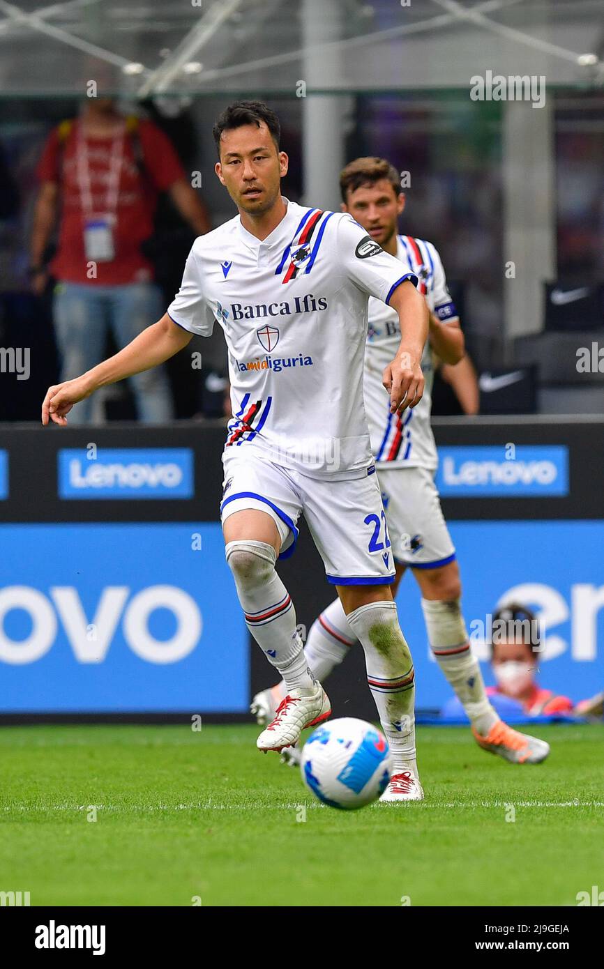 Milano, Italy. 22nd May, 2022. Maya Yoshida (22) of Sampdoria seen in ...