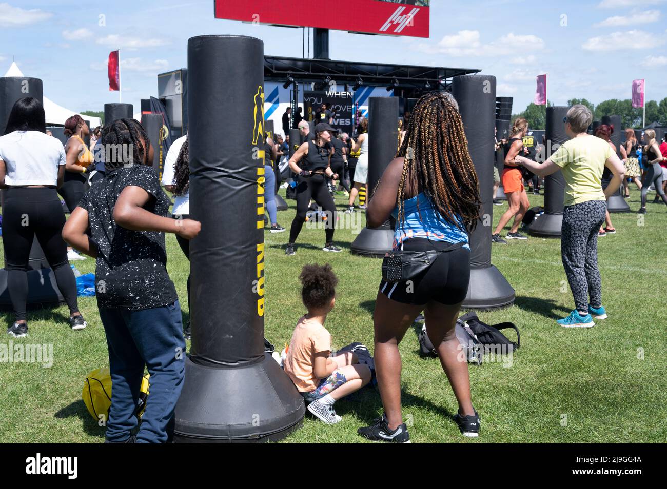 Hackney, London. Half marathon; finish at Hackney Marshes. Fight Klub ...
