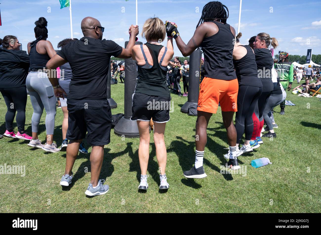 Hackney, London. Half marathon; finish at Hackney Marshes. Fight Klub ...