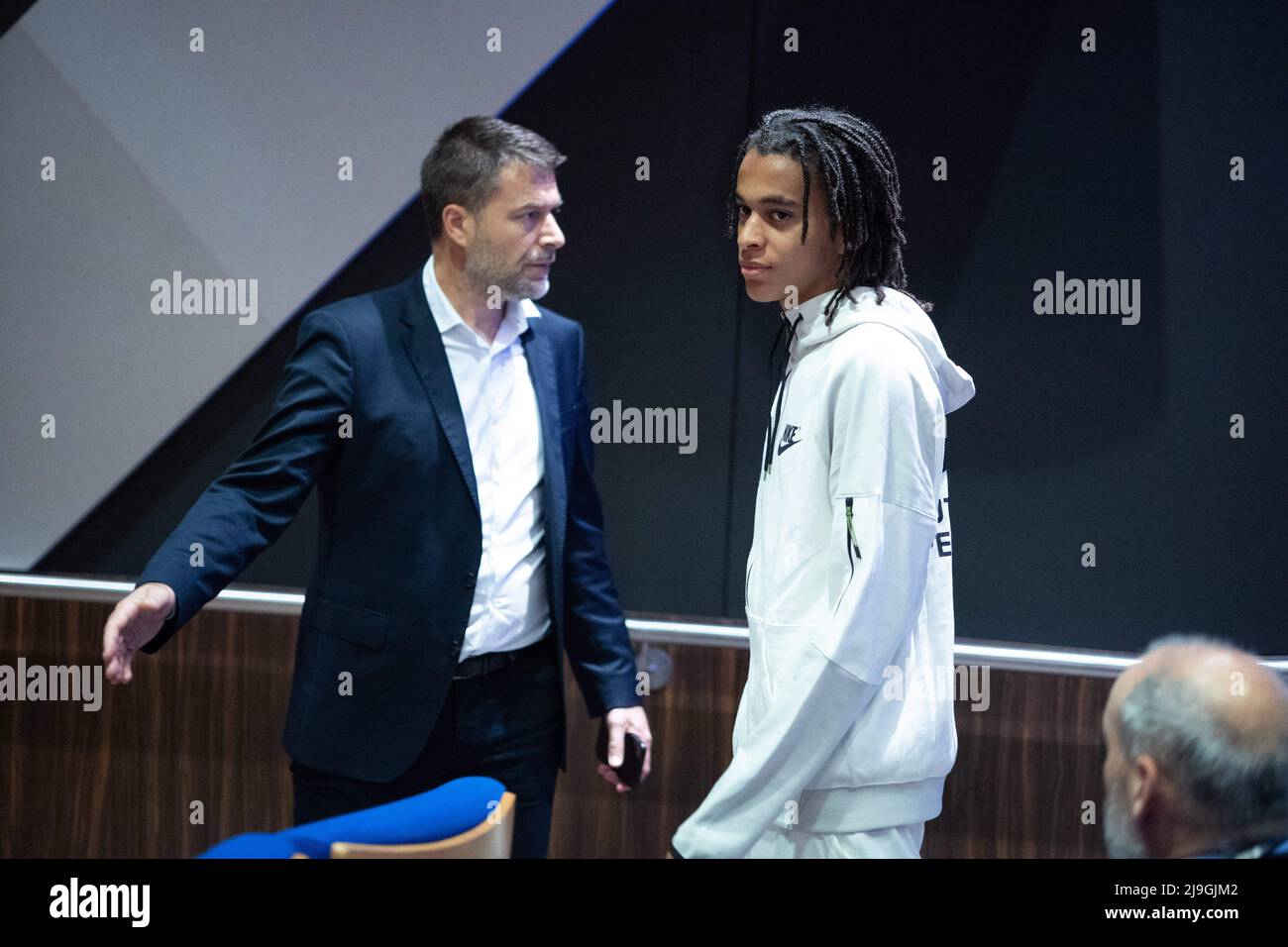 Paris, France, May 23, 2022, Little brother of Kylian Mbappe Ethan ...