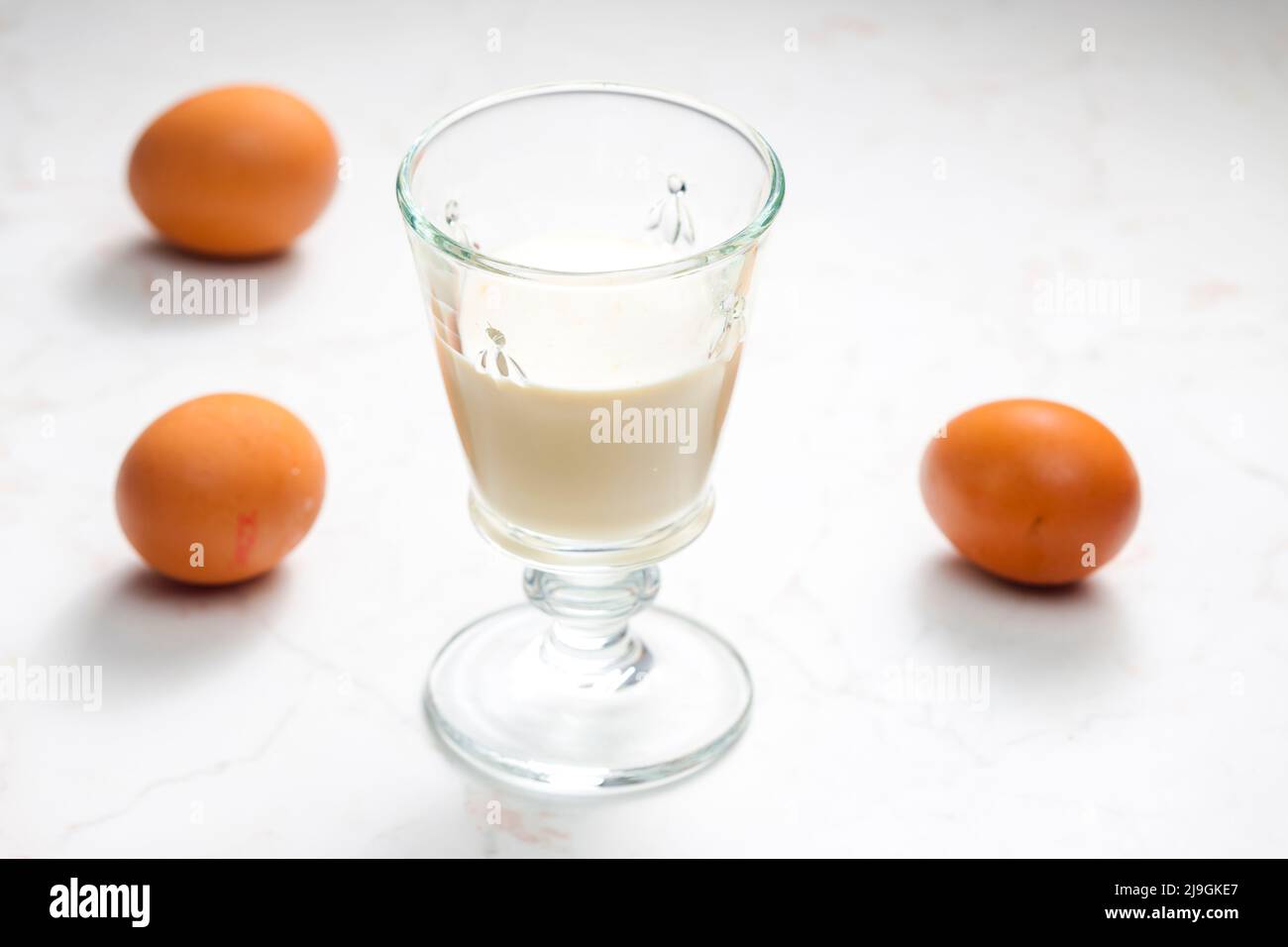 alcohol drink made of eggs Stock Photo - Alamy