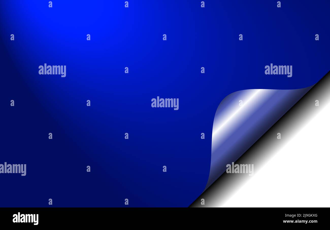 blue turn over edge sticker note paper Stock Photo - Alamy