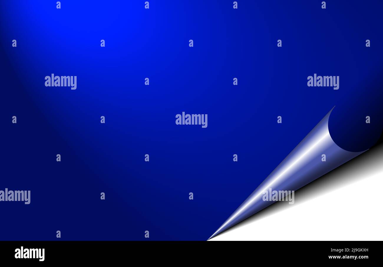 blue turn over edge sticker note paper Stock Photo - Alamy