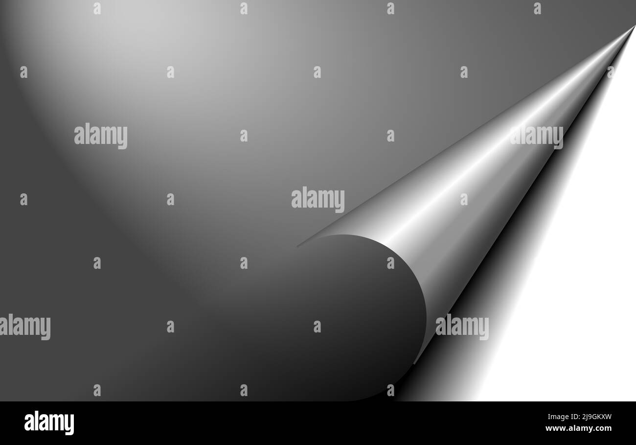 grey turn over paper sheet sticker corner Stock Photo - Alamy