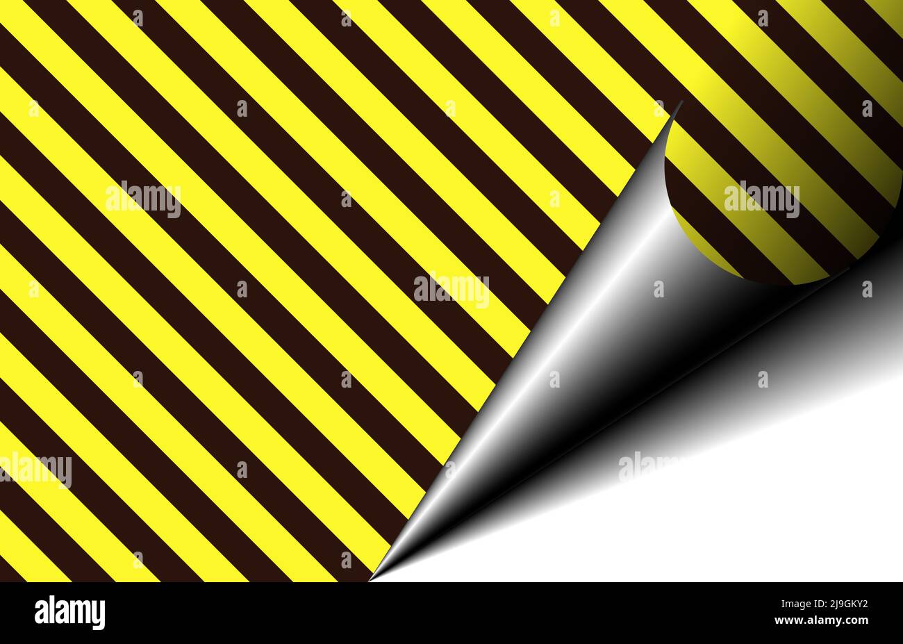 turn over page paper sheet sticker striped Stock Photo - Alamy