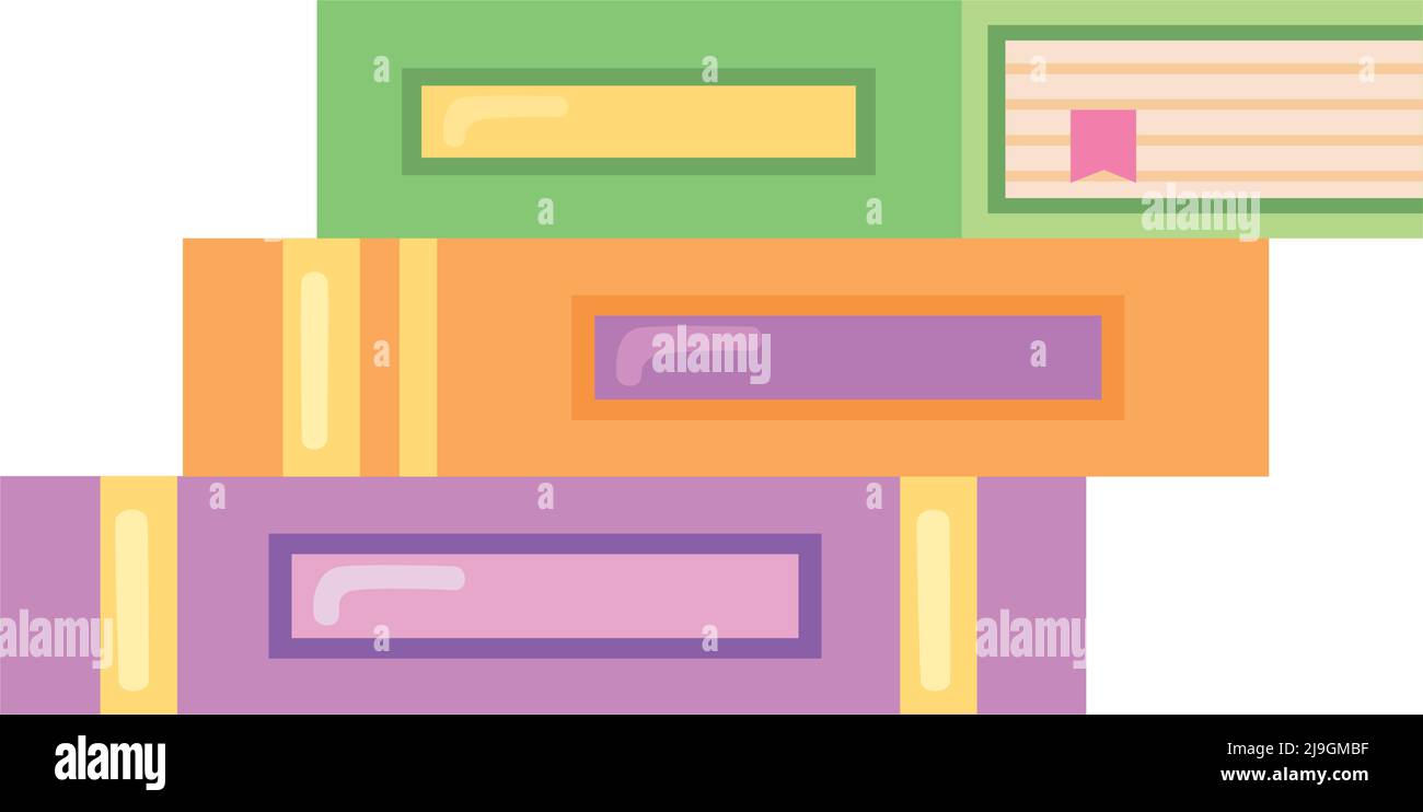 pile textbooks supplies isolated icon Stock Vector Image & Art - Alamy