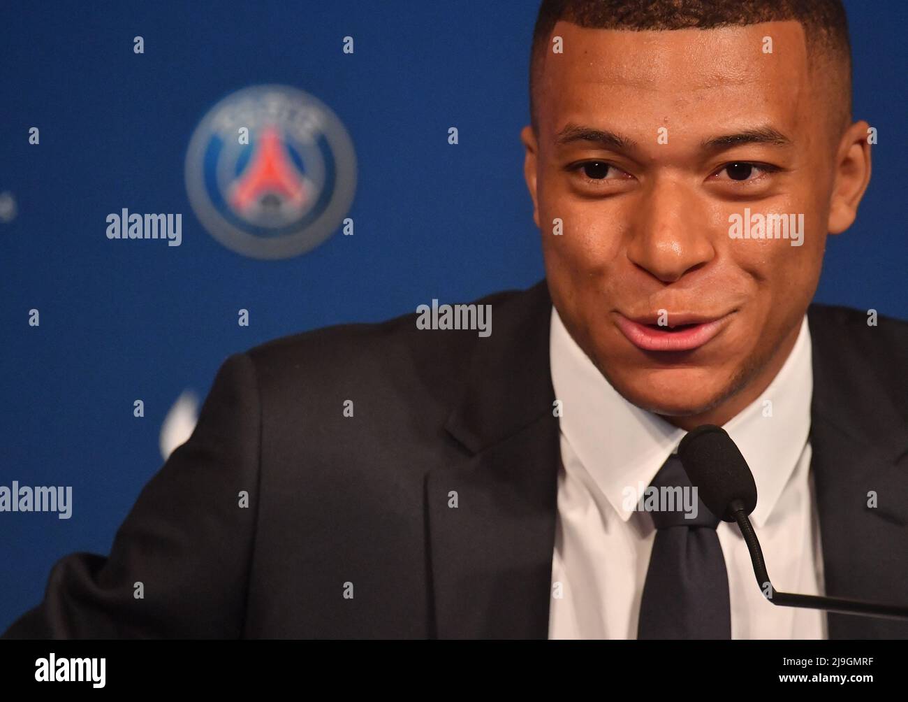 Paris, France, 23/05/2022, Paris Saint-Germain's French forward Kylian ...