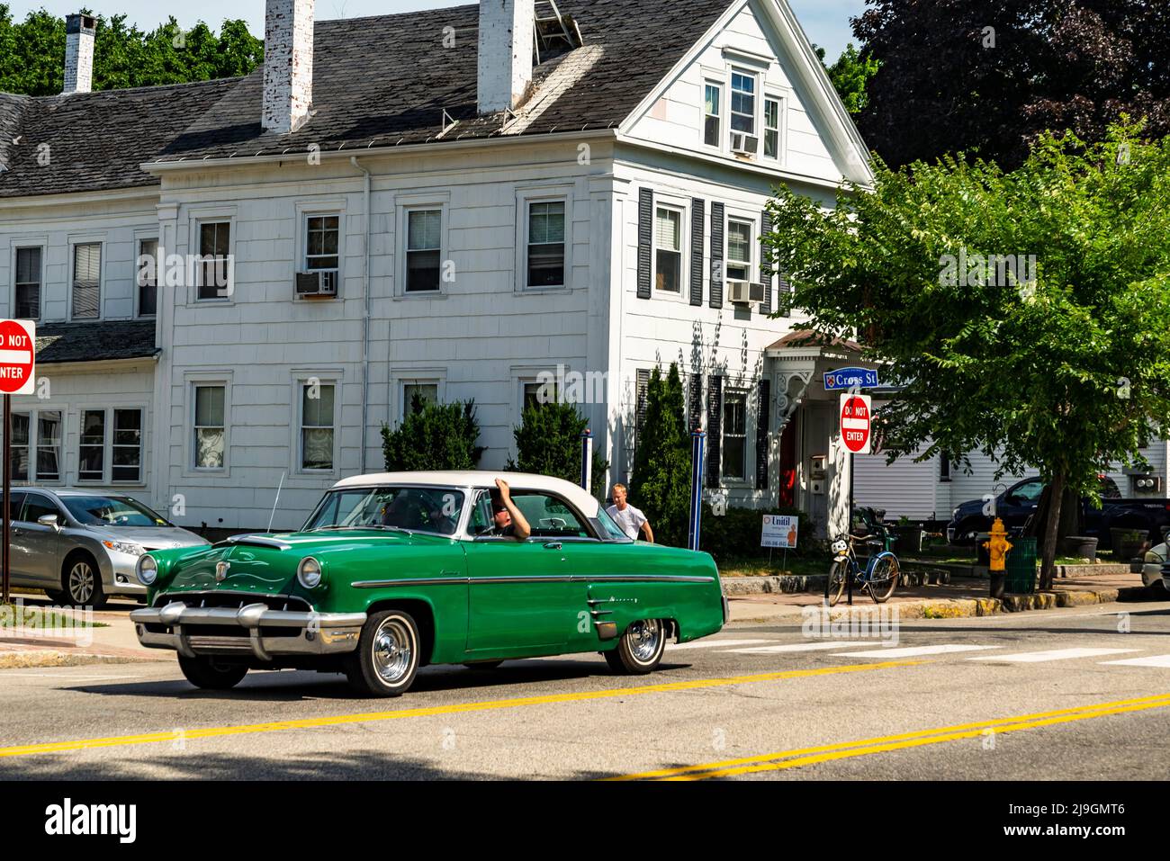 old american car in the annual exhibition in Saco, Maine, USA Stock ...