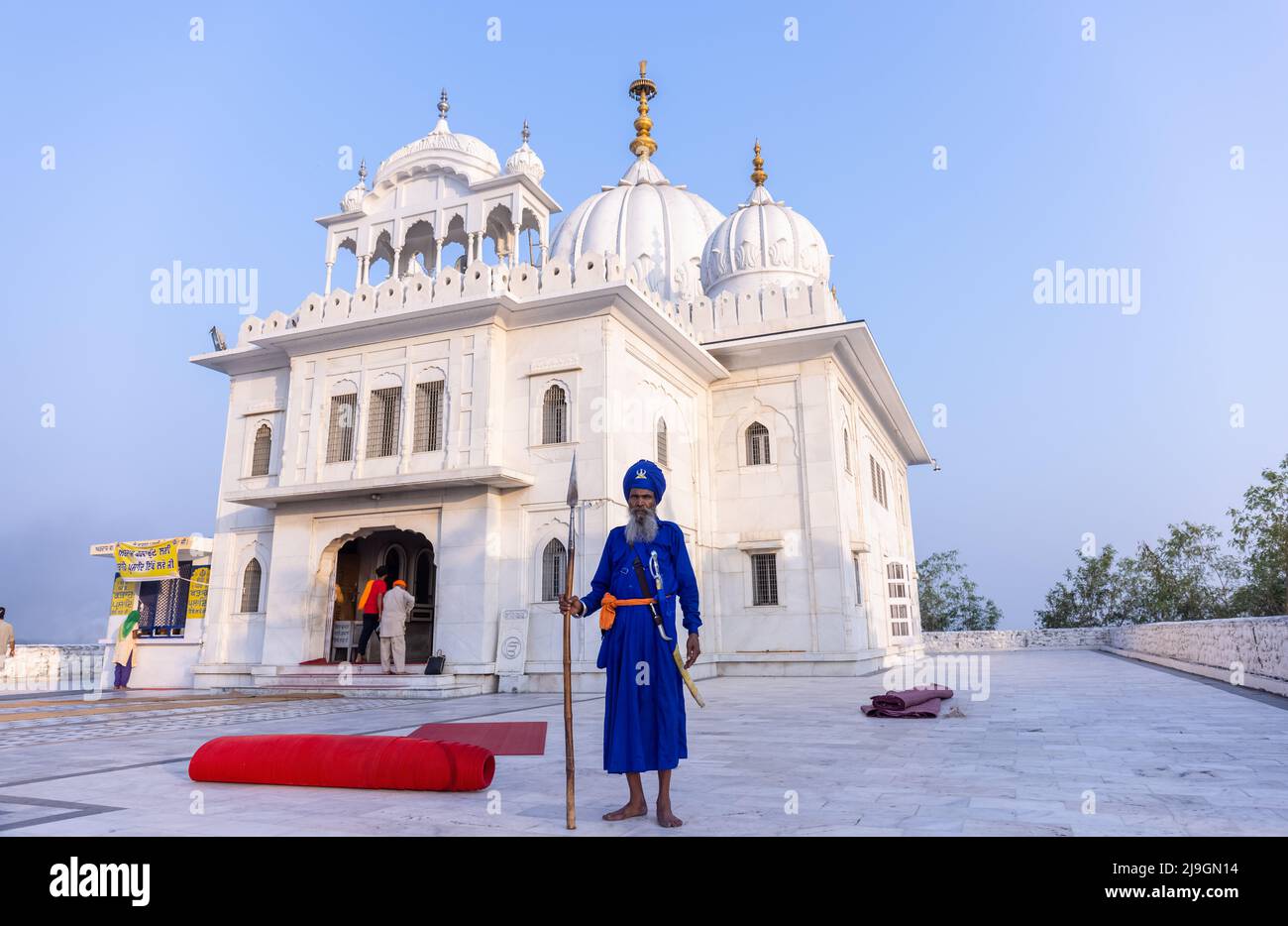 Anandpur Sahib, India - March 2022: Portrait of sikh male (Nihang ...