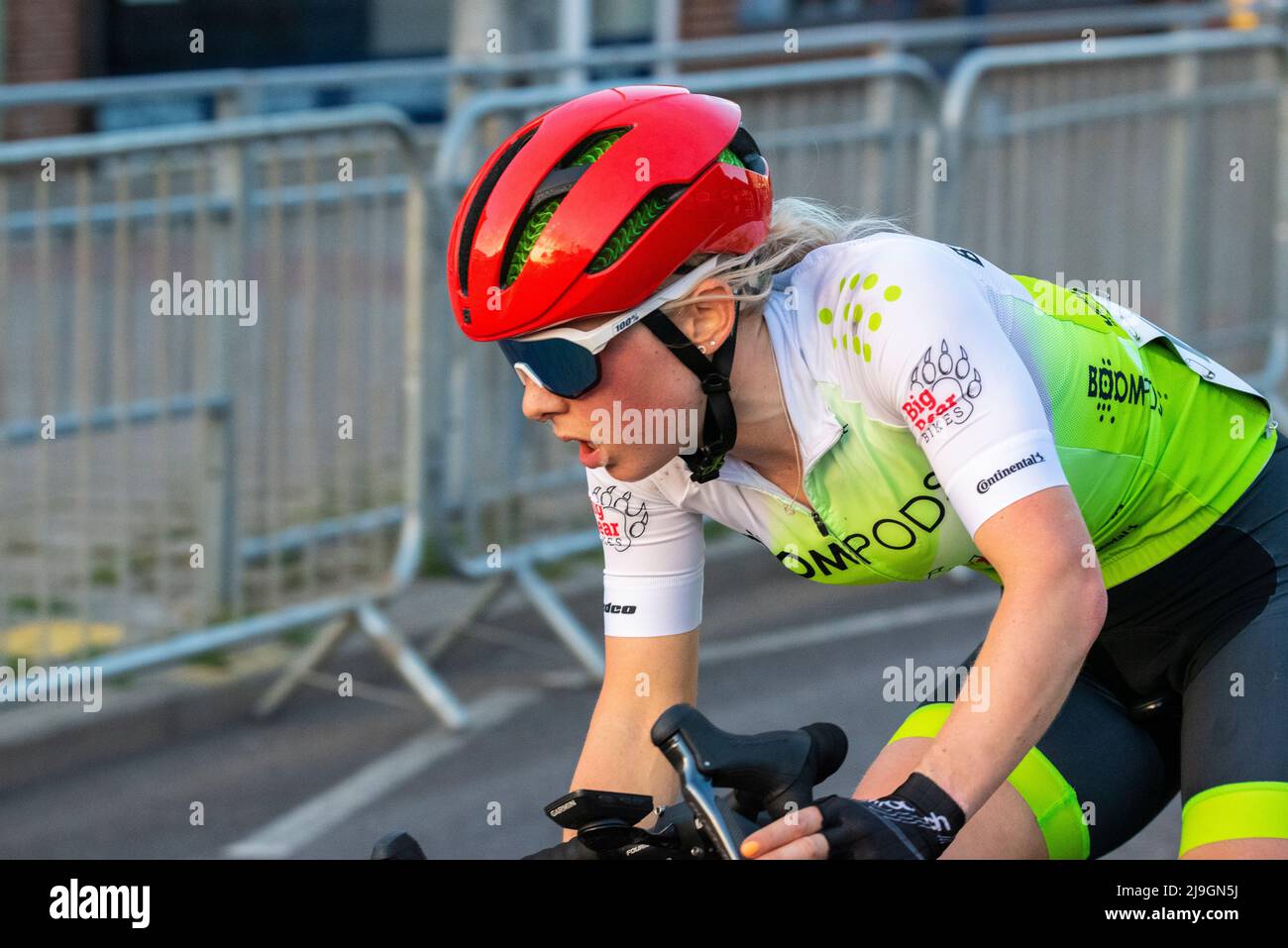 Emma Matthews of Team Boompods racing in the Sportsbreaks Tour Series ...