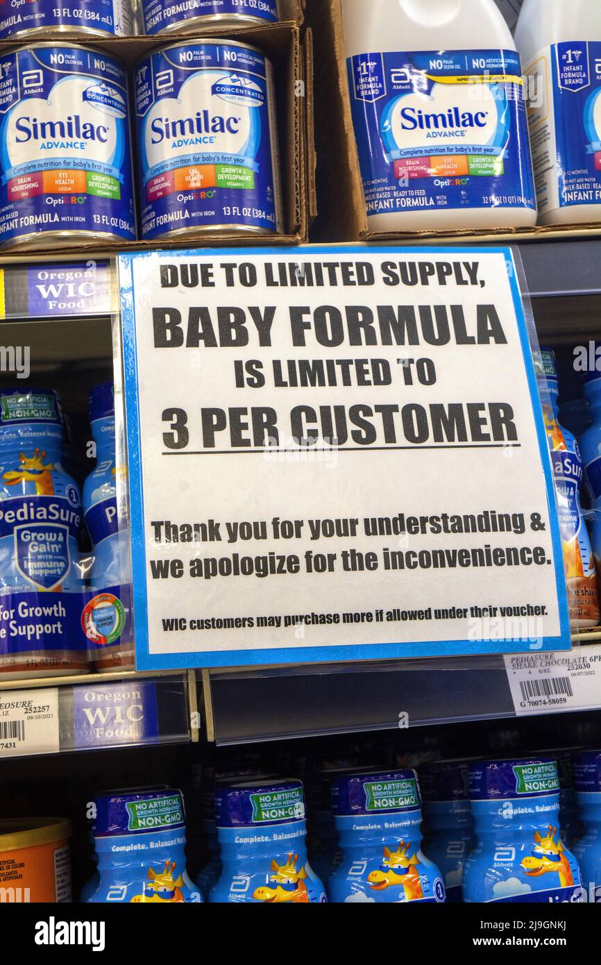 Baby formula supplies run short at stores across the nation Stock Photo ...