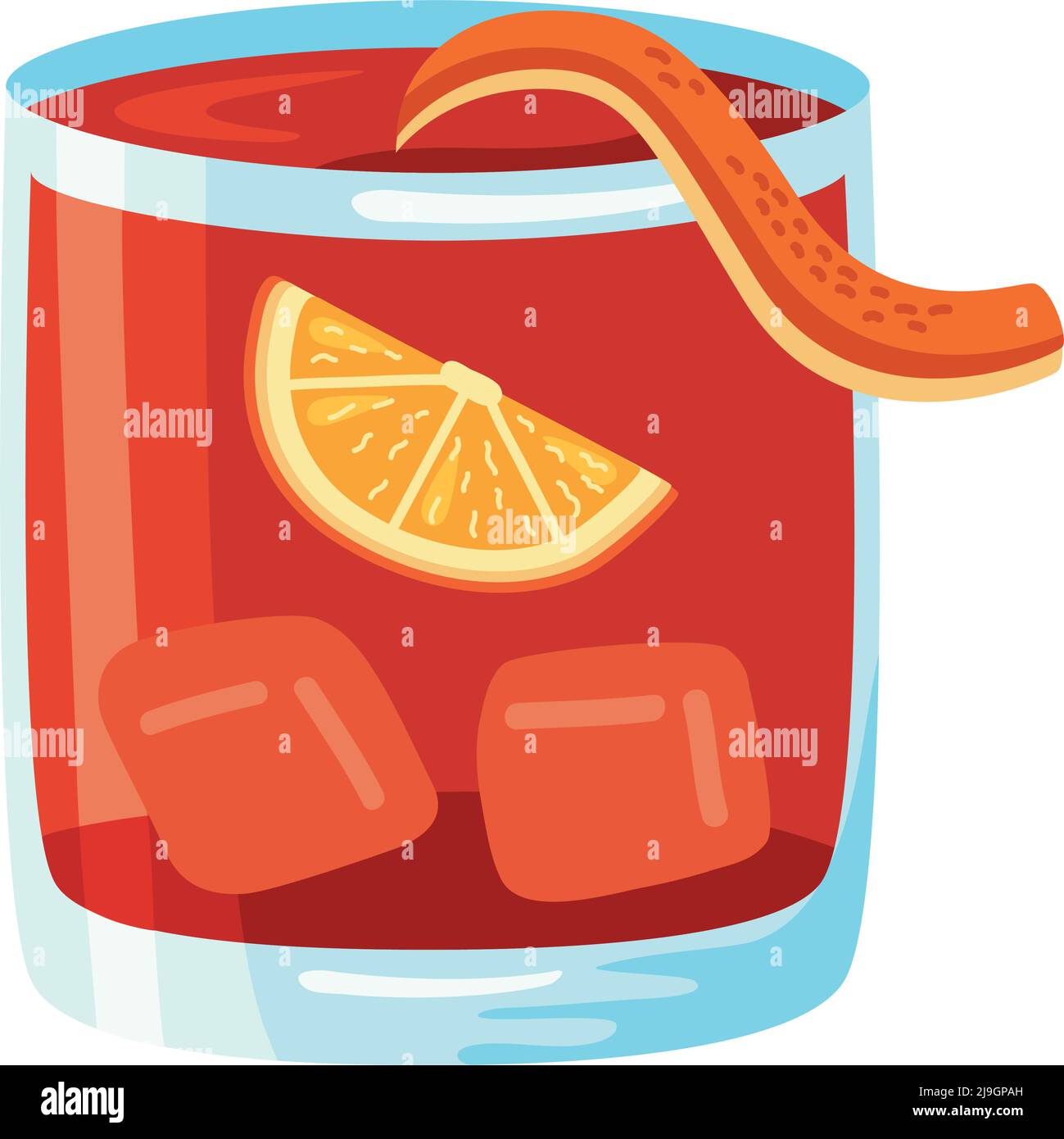 negroni cocktail with ice cubes icon Stock Vector Image & Art - Alamy