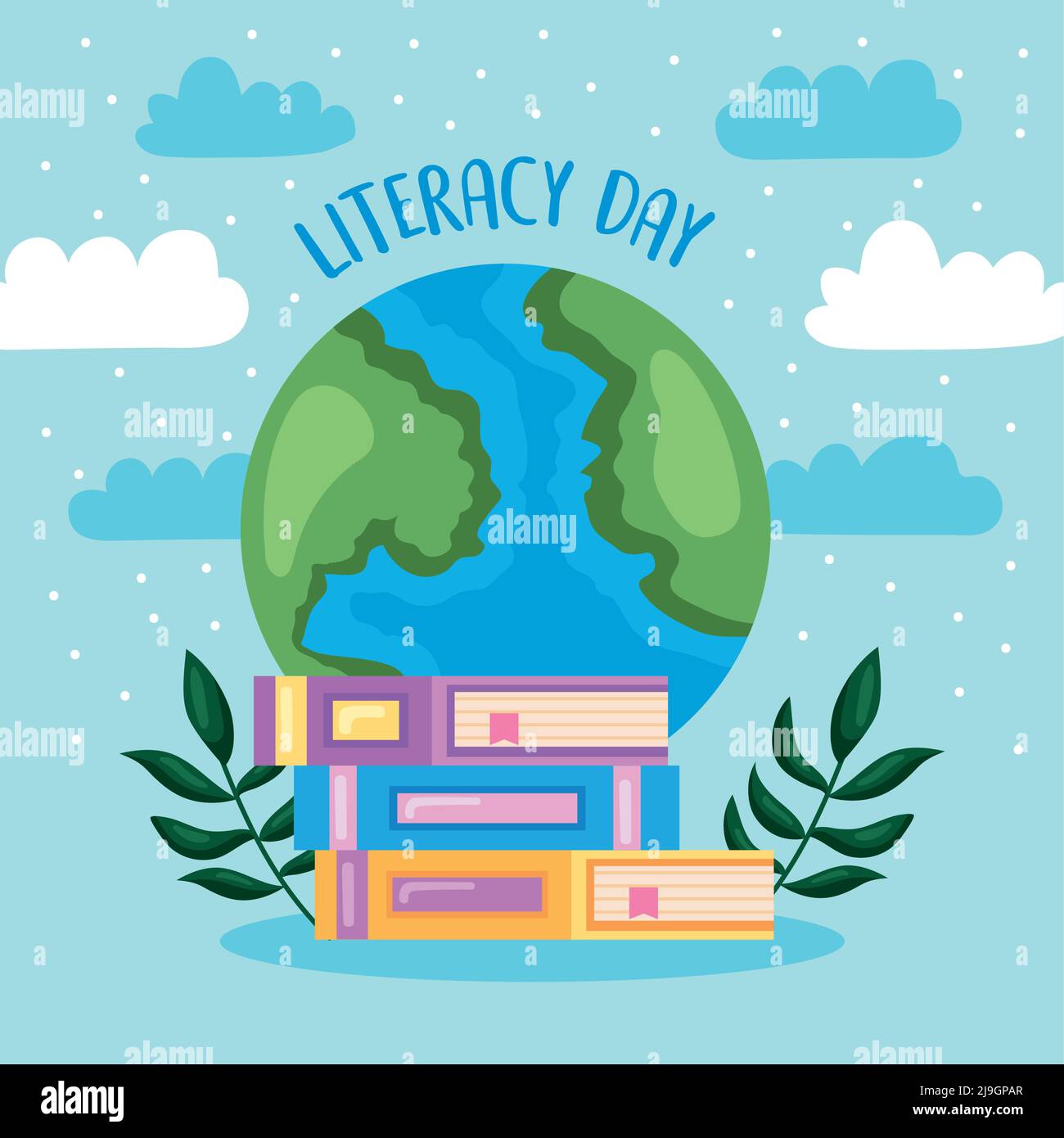 literacy day lettering with earth planet Stock Vector Image & Art - Alamy