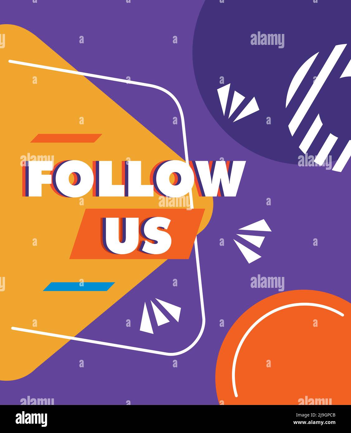 follow us lettering commercial poster Stock Vector Image & Art - Alamy