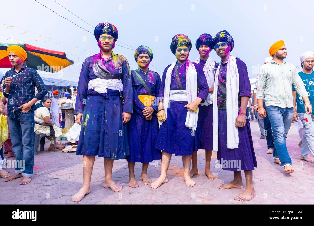 Anandpur Sahib, India - March 2022: Portrait of sikh male (Nihang ...
