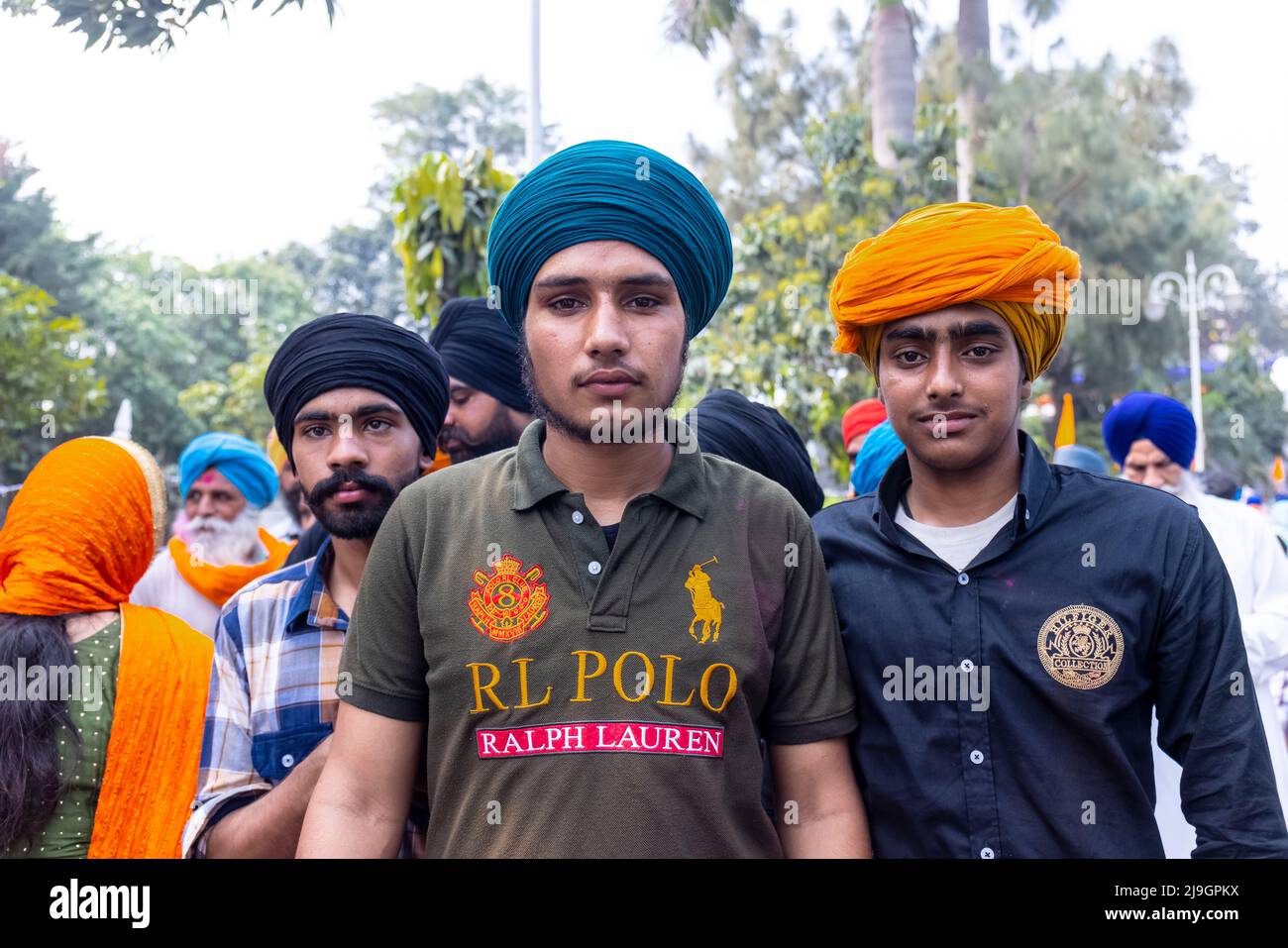 Anandpur Sahib, India - March 2022: Portrait of sikh male (Nihang ...