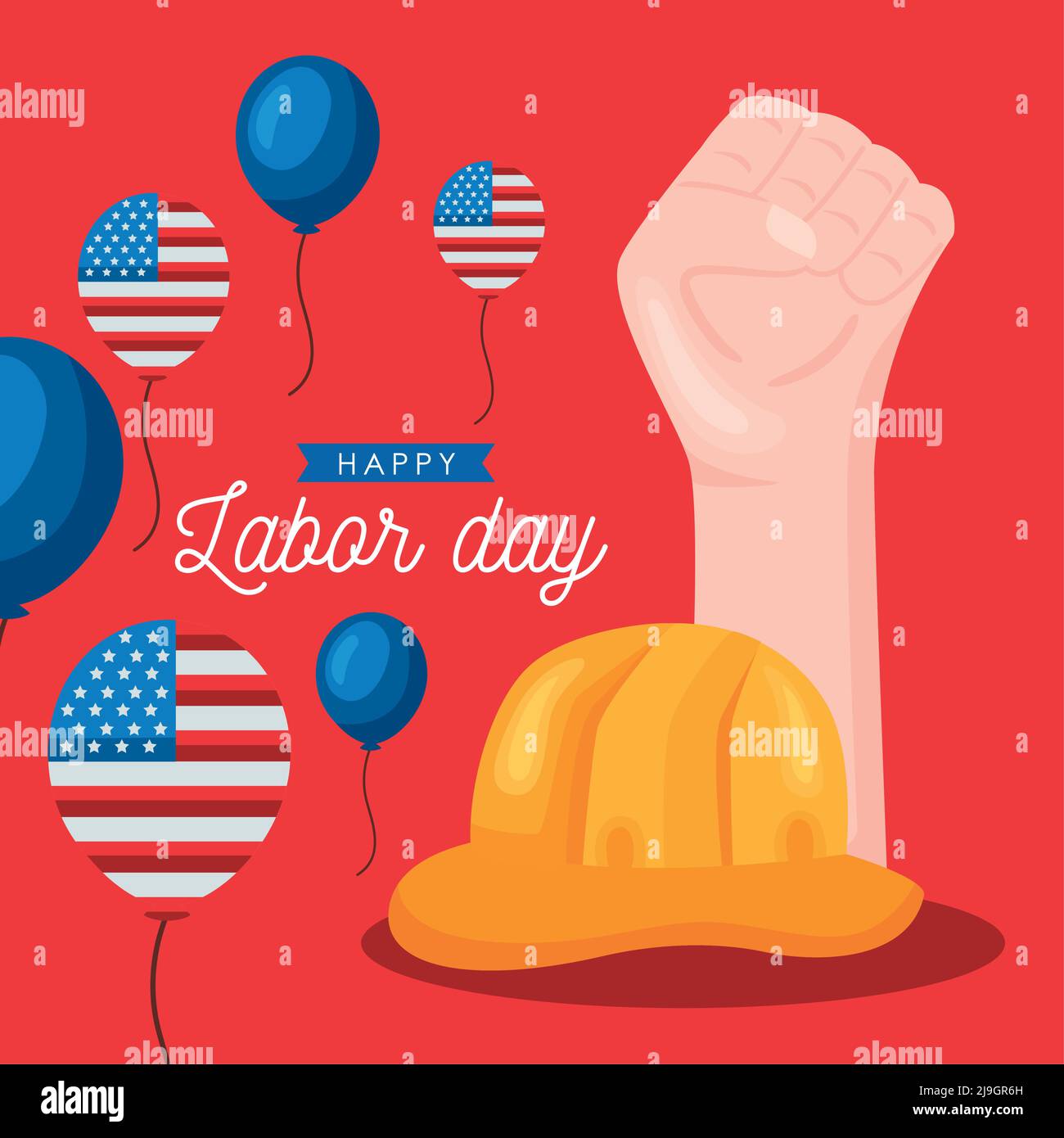labor day lettering with balloons poster Stock Vector Image & Art - Alamy