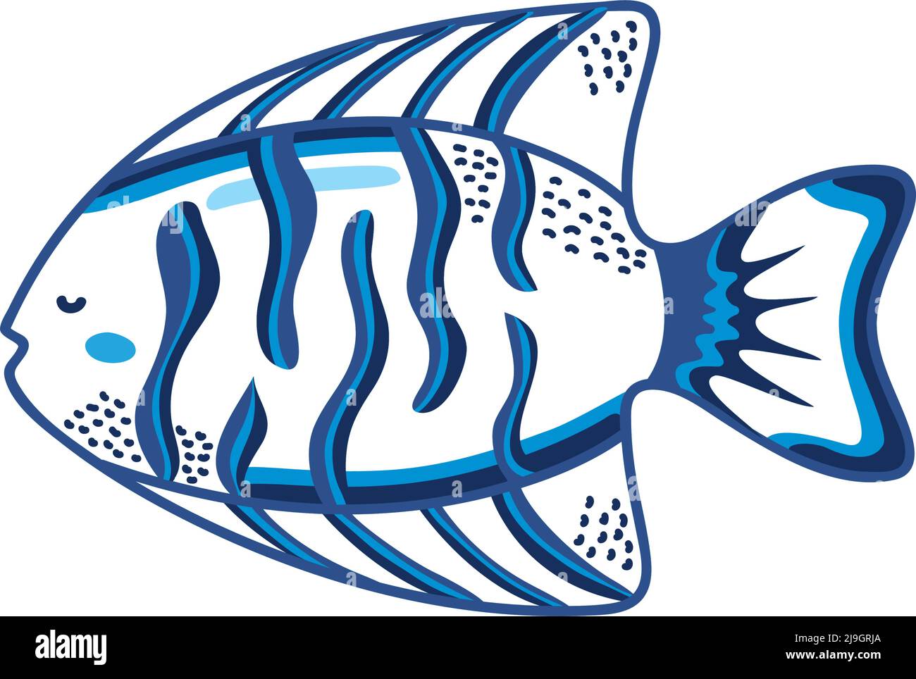 Blue fish sealife sketch Stock Vector Images - Alamy