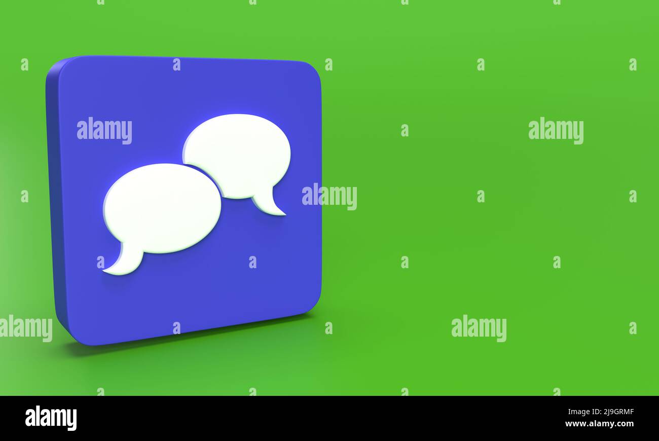 speech bubbles icons as template for communication on blue rounded ...