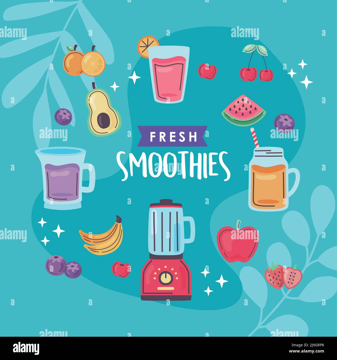 delicious smoothies lettering with blender Stock Vector Image & Art - Alamy