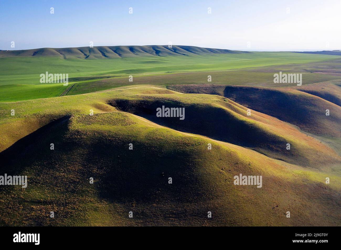 Aerial view of a spectacular landscape of vashlovani national park in ...
