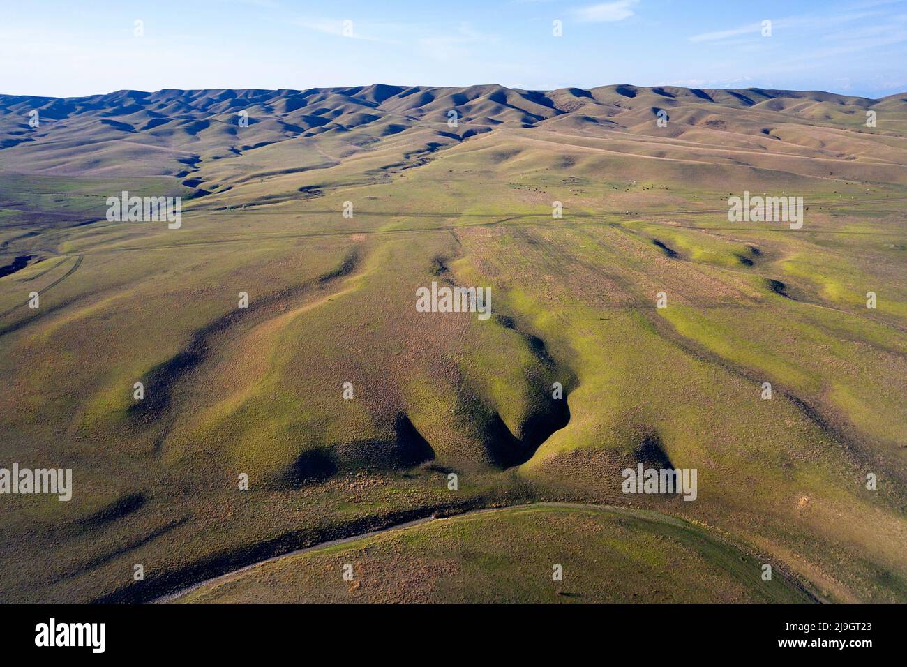 Aerial view of a spectacular landscape of vashlovani national park in ...