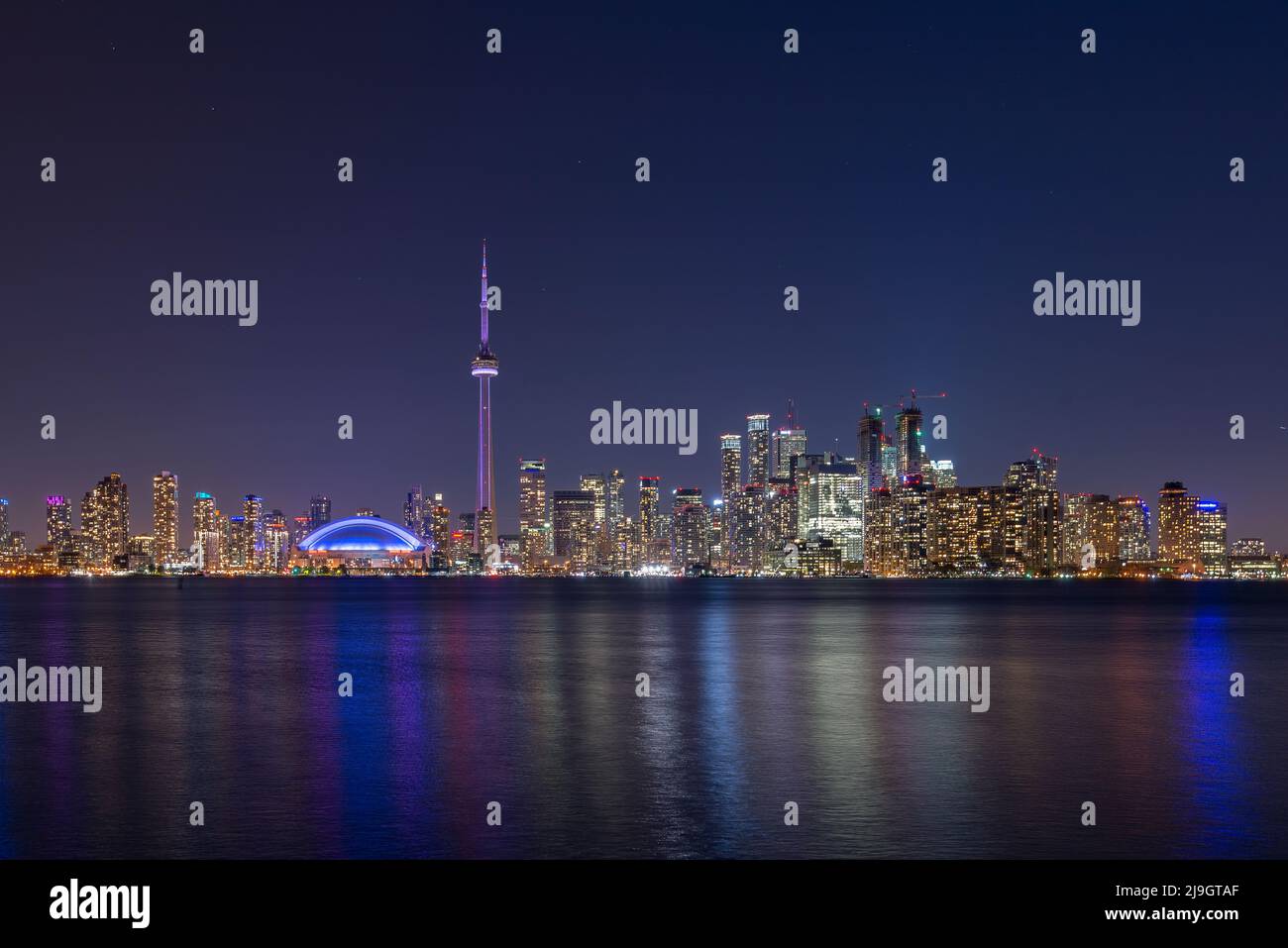 Toronto s skyline at night as seen from Centre Island Stock Photo - Alamy
