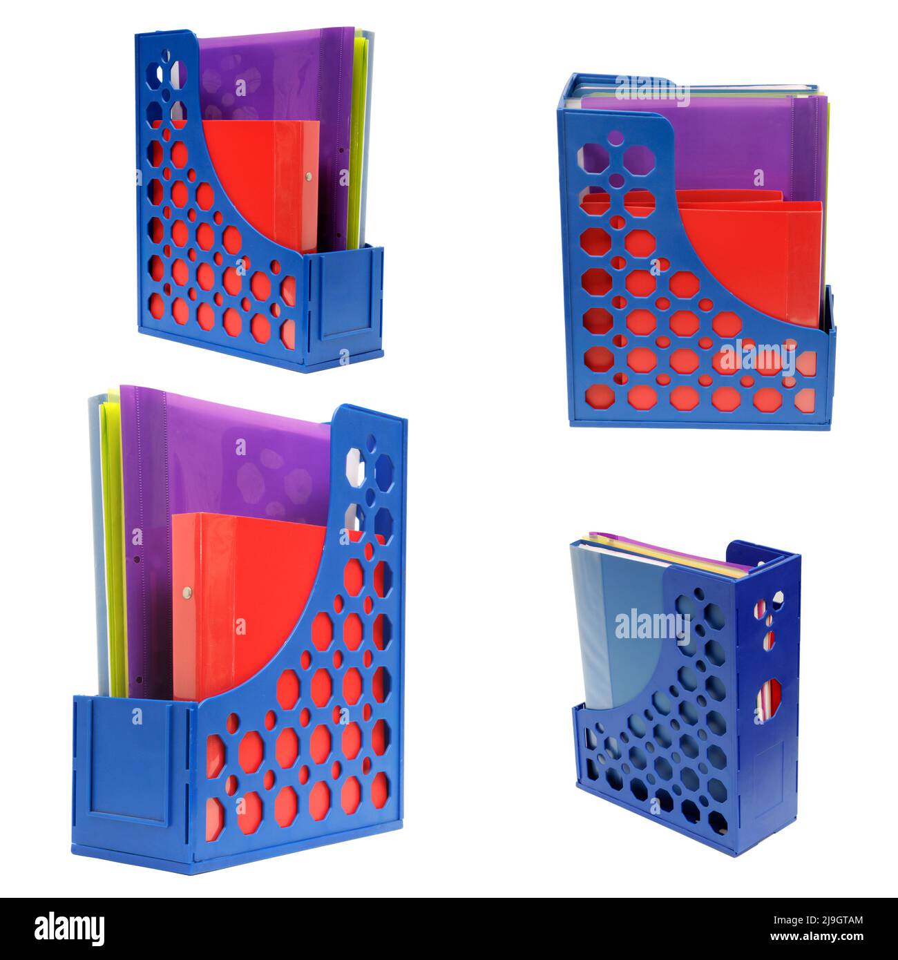 Set archive business folder on different angles isolated on white ...