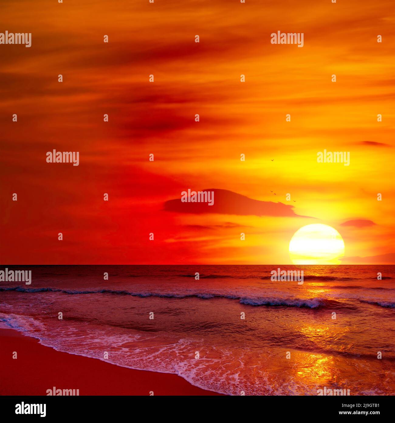 Sunset sky sun horizon ocean cloud coast hi-res stock photography and ...