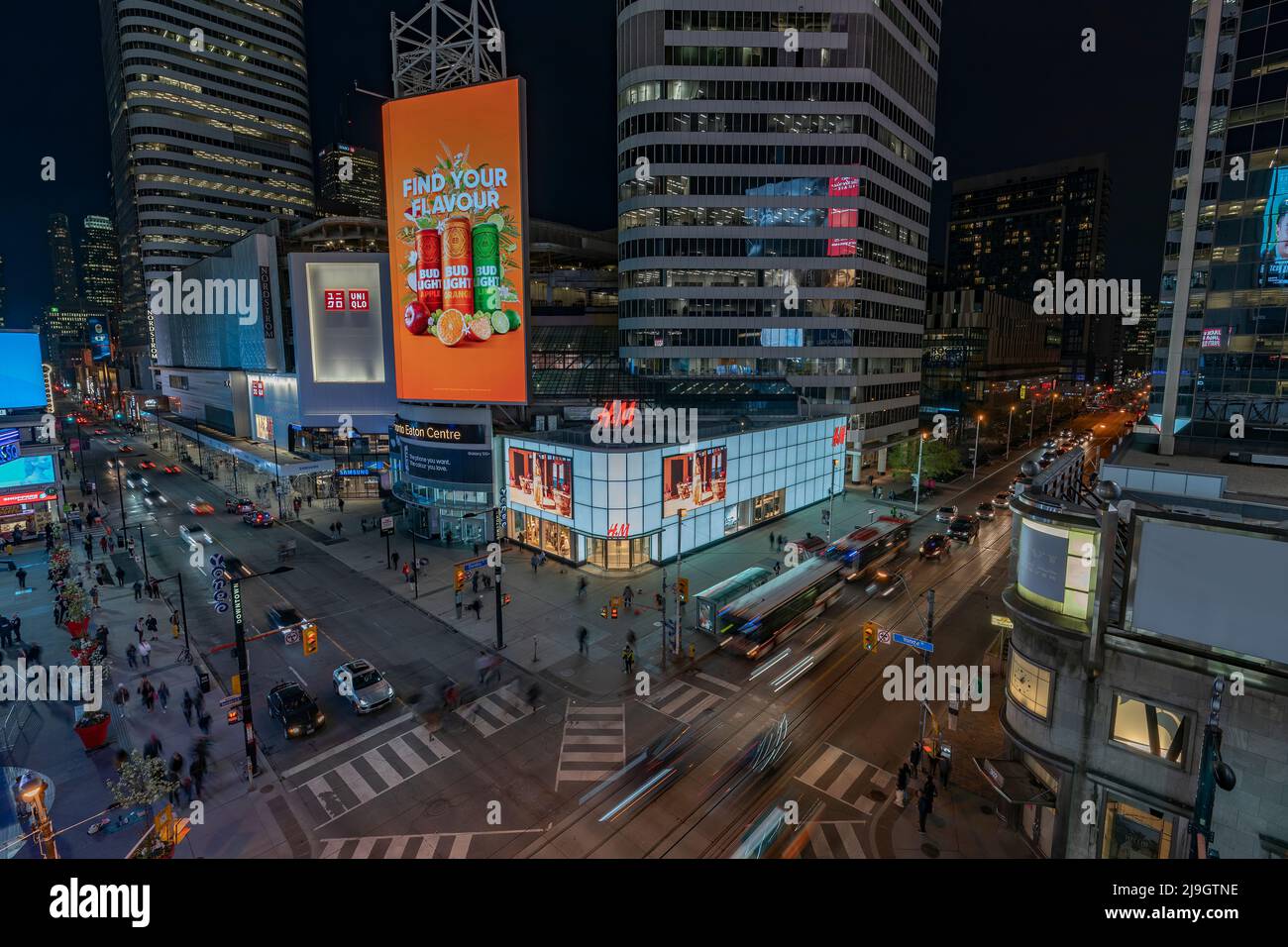 Yonge Dundas Square in Toronto. The Yonge-Dundas intersection is one of ...