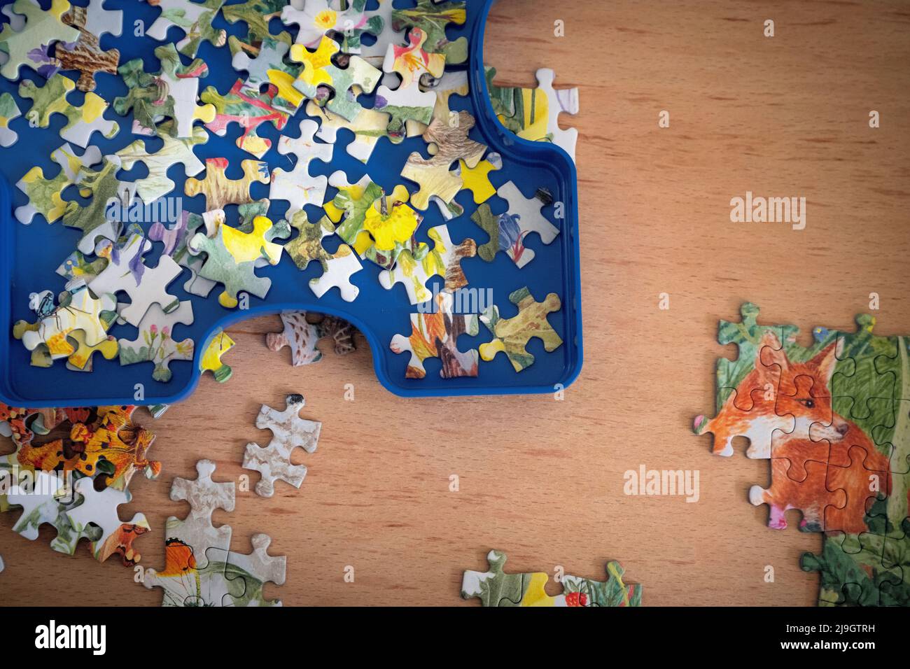 Display of jigsaw puzzle on the board Stock Photo - Alamy