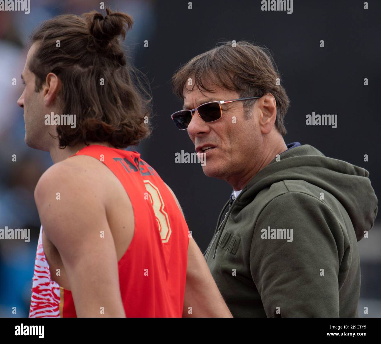Marco Tamberi coach and father of Gianmarco while competing in the men ...