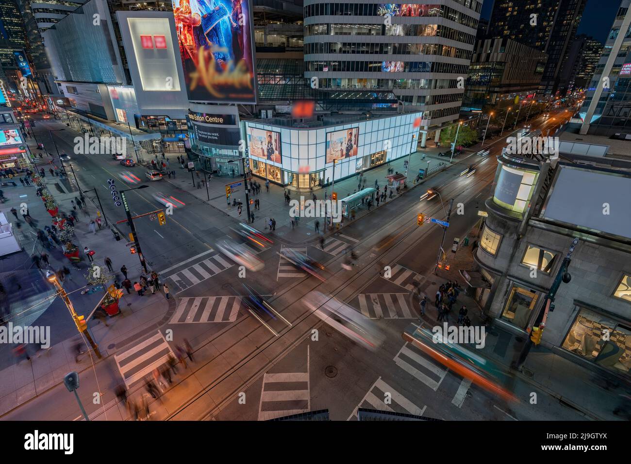 Yonge Dundas Square in Toronto. The Yonge-Dundas intersection is one of ...